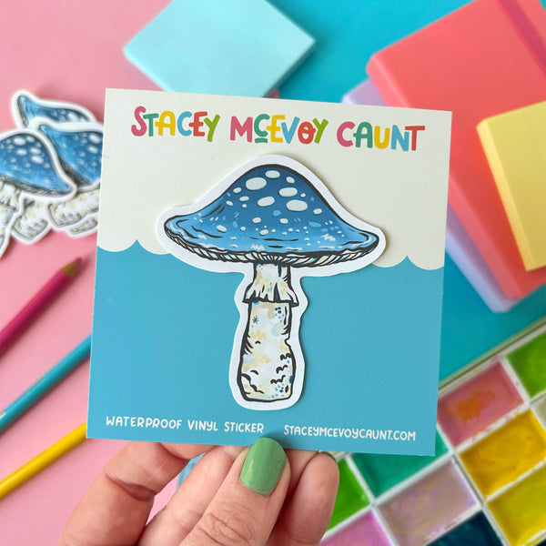 Blue Mushroom Sticker